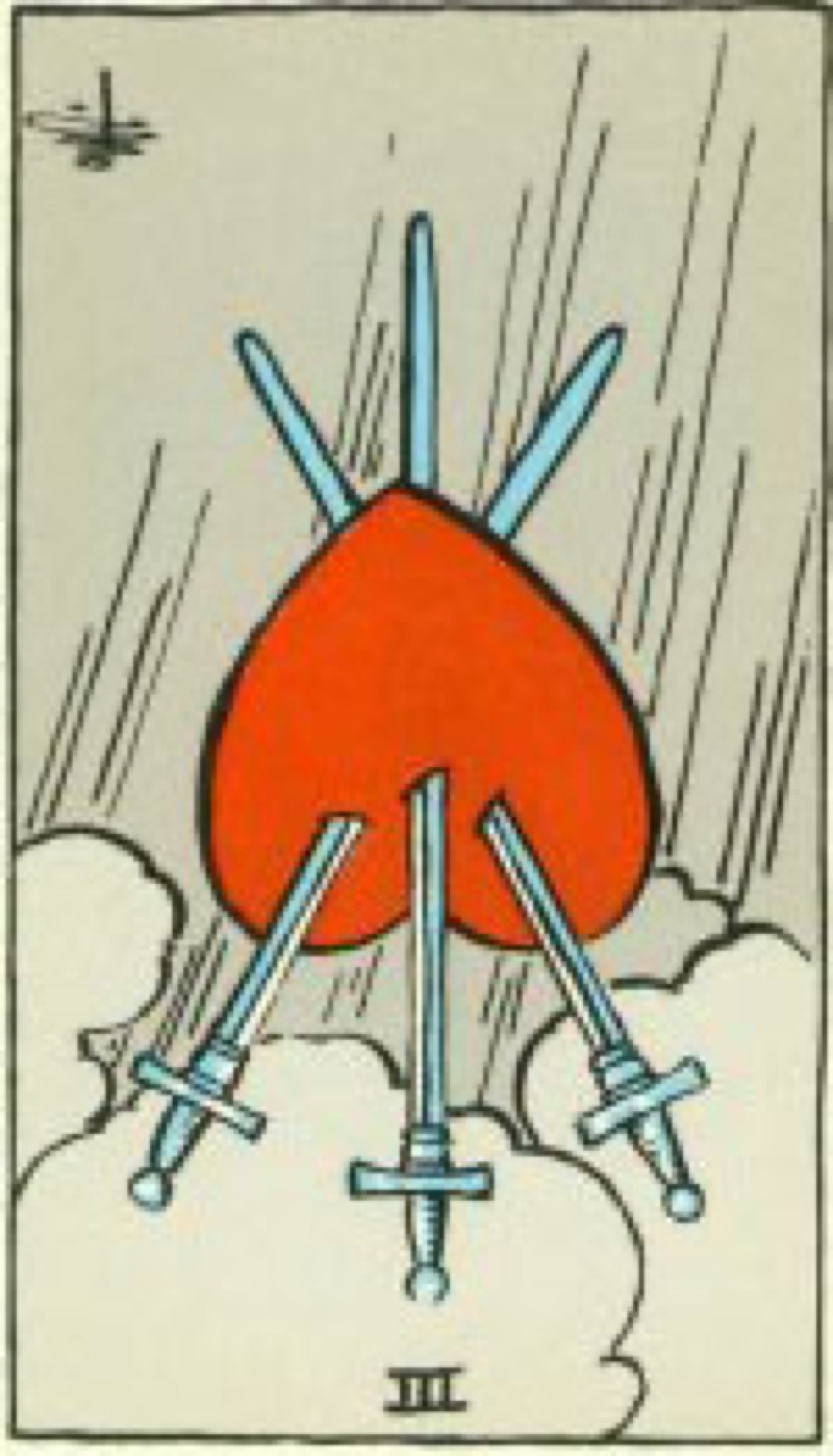 Tarot Card: Three of Swords Reversed