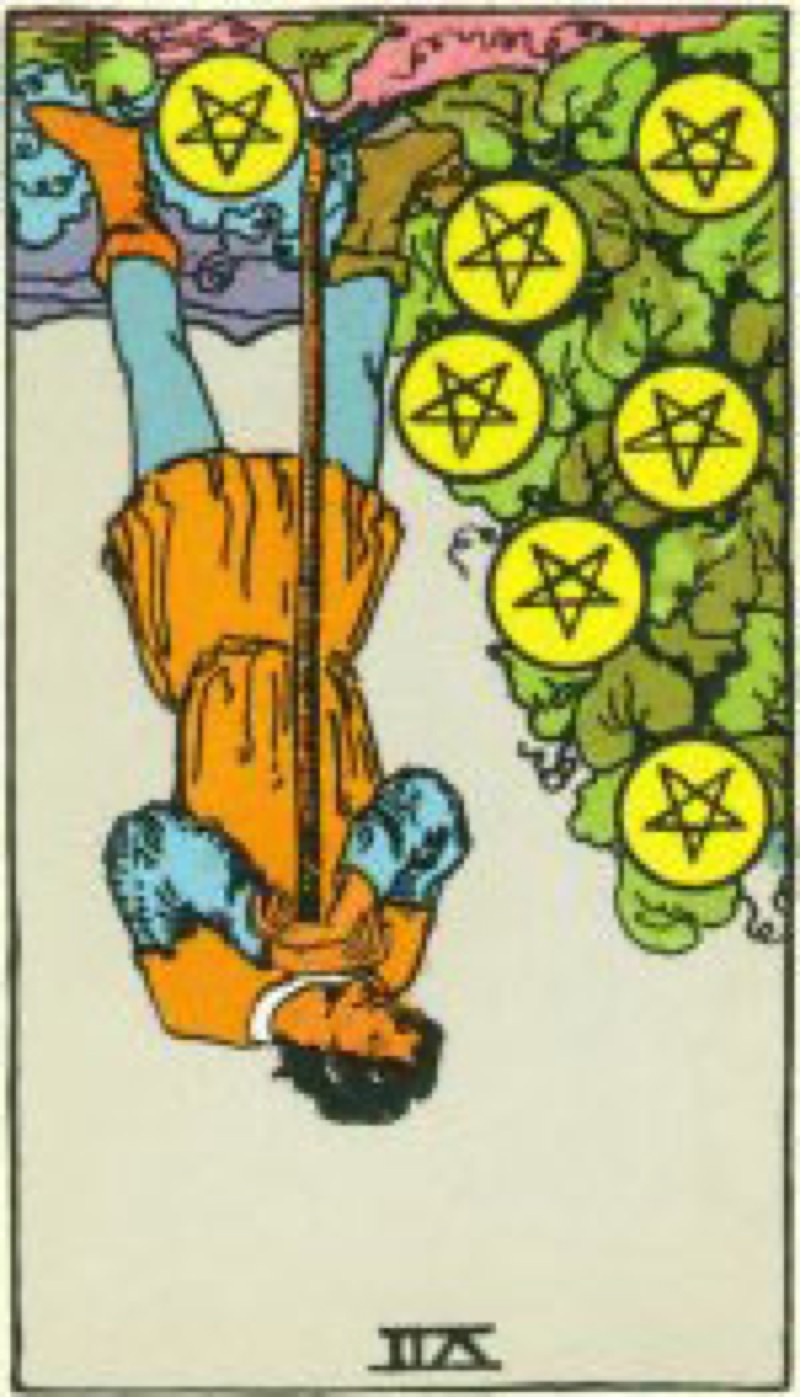 Tarot Card: Seven of Pentacles Reversed